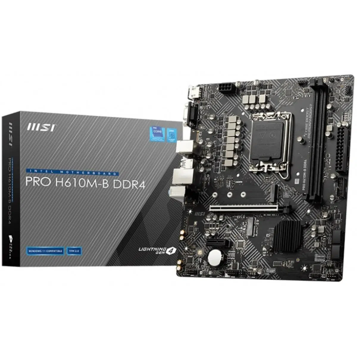 MSI PRO H610M-B DDR4 LGA 1700, Intel 12th PCIe 4.0 USB 3.2 Gen1 M.2 ...